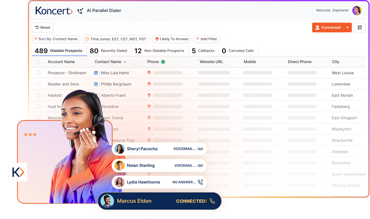 Koncert AI Dialer Platform | Outbound Power Dialer | Click Dialer